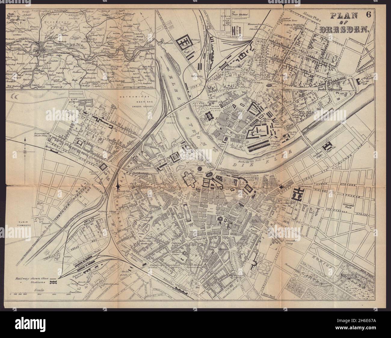 Vintage map of dresden hi-res stock photography and images - Alamy