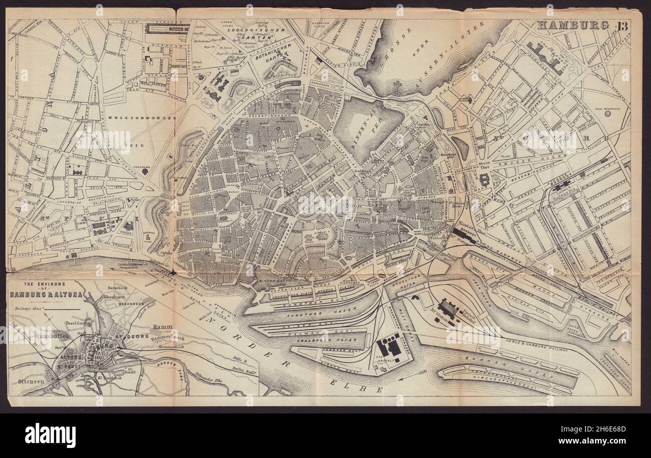 Hamburg city map hi-res stock photography and images - Alamy