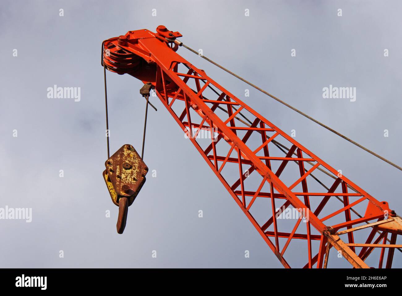 The Jib and Hook on a Strong Mobile Crane Stock Photo - Alamy