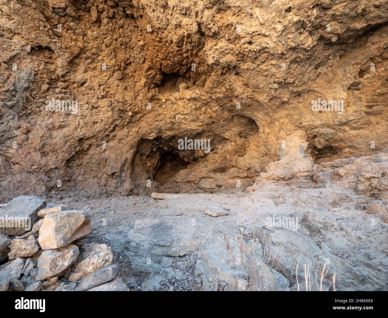 Mountains and Cave on Crete Stock Photo - Alamy