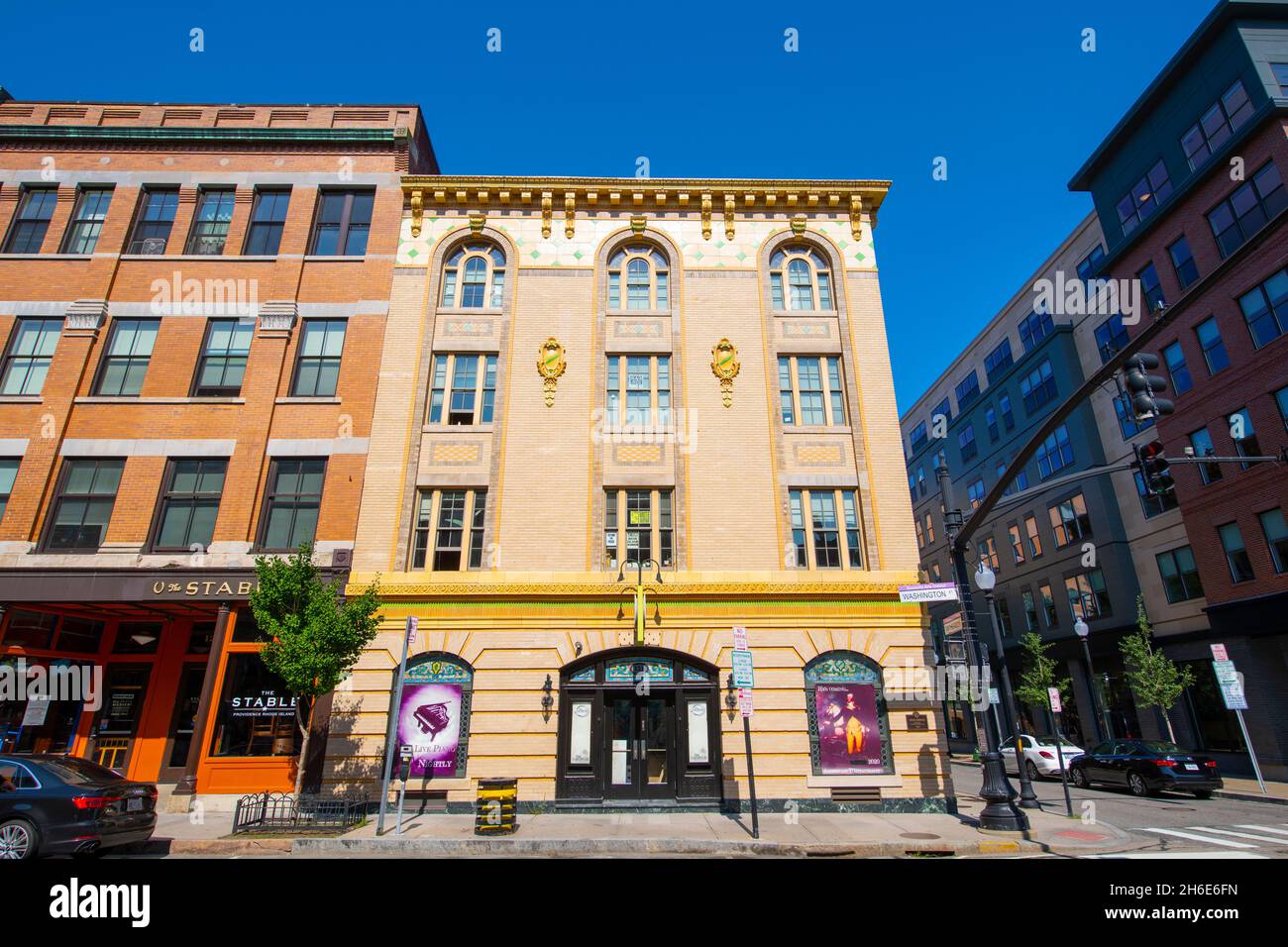 Historic commercial buildings at 121 Washington Street at Mathewson ...
