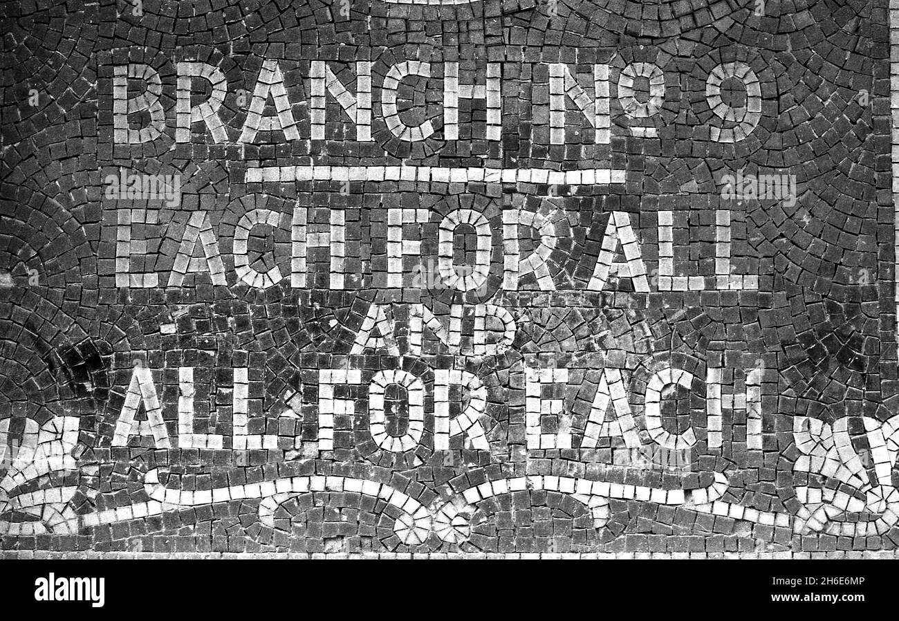 Dockers' Trade Union mosaic sign, Albert Dock, Liverpool, 1974 ...