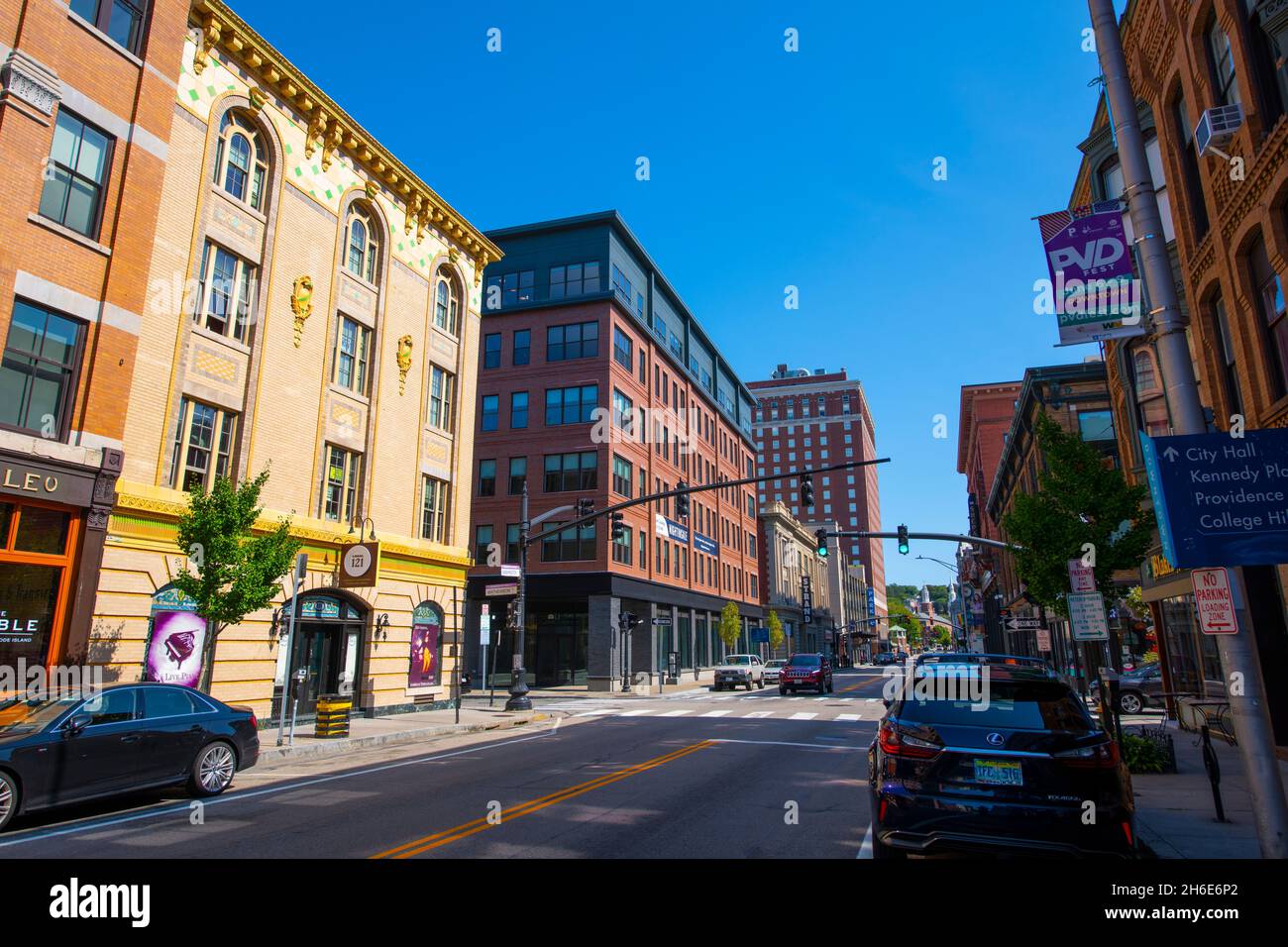 Historic commercial buildings at 121 Washington Street at Mathewson ...