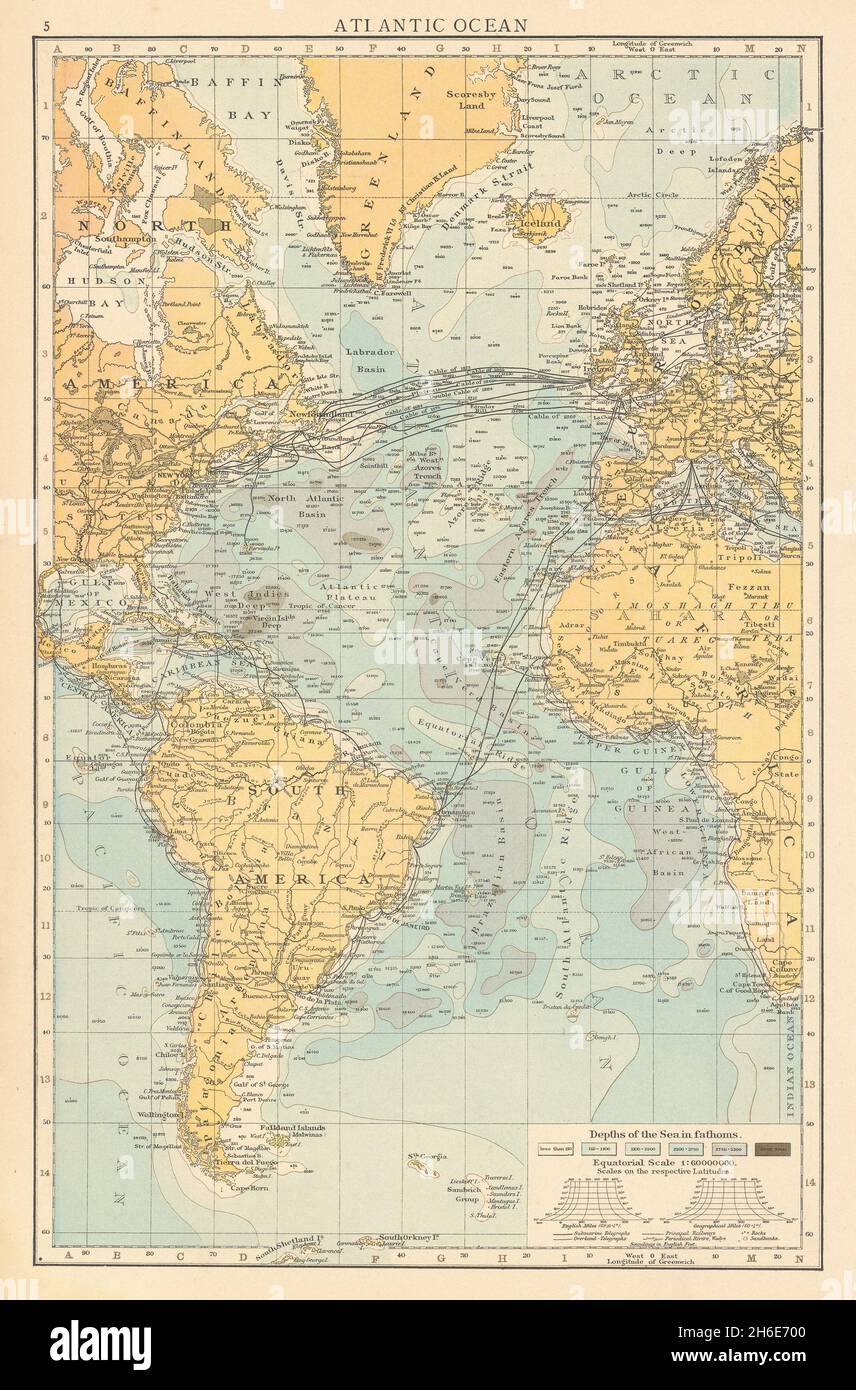 Map of the atlantic ocean hi-res stock photography and images - Alamy