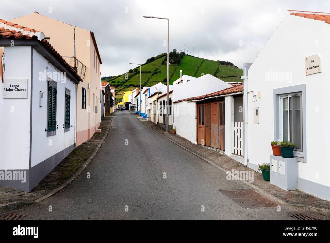 street in Santa Cruz, Flores island. Azores. Portugal Stock Photo - Alamy