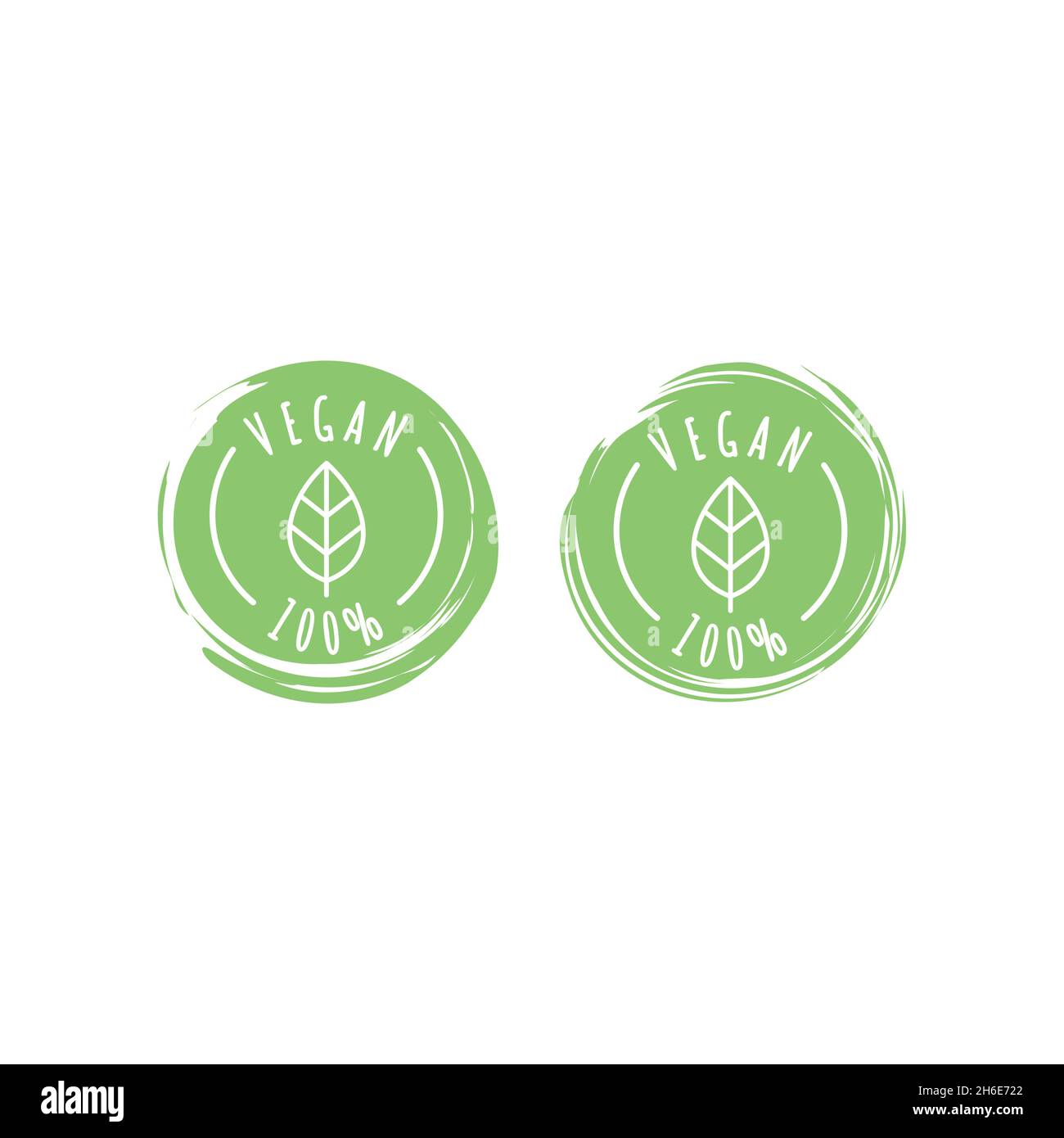 Vegan food and products vector label icon set. 100 % vegan sticker set ...