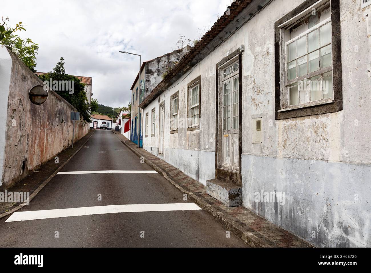 street in Santa Cruz, Flores island. Azores. Portugal Stock Photo - Alamy