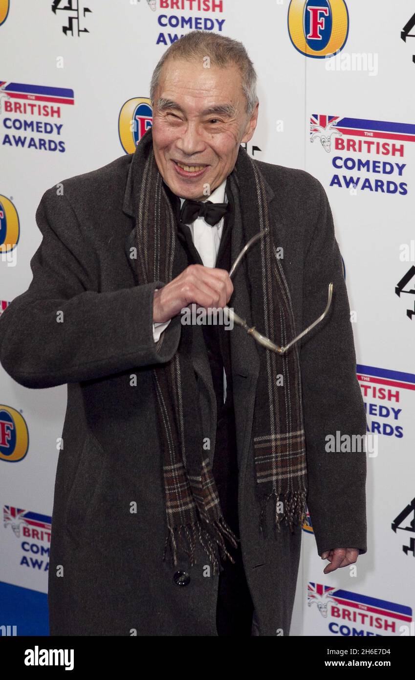 Burt Kwouk pictured at the British Comedy Awards 2010 at the O2 Arena ...