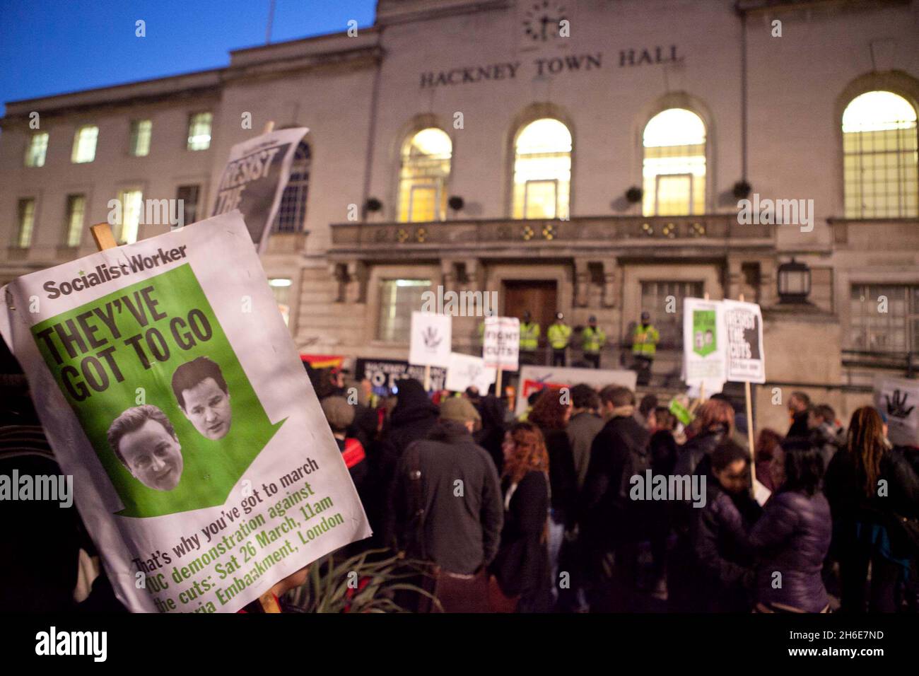 Protestors against cuts brought Mare Street in Hackney to a stand still ...