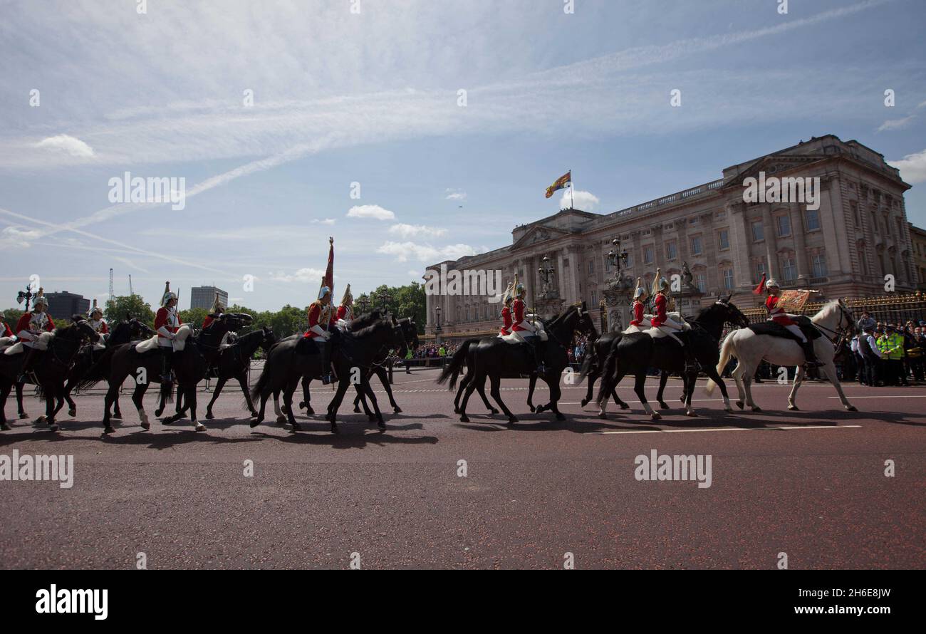 Guards parade outside Buckingham Palace in London before the arrival of ...