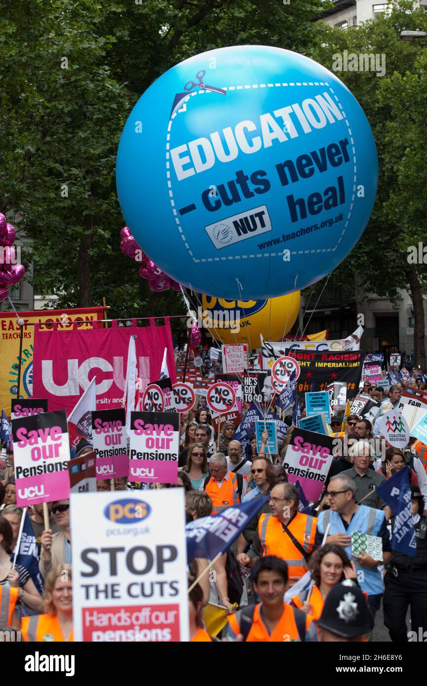 The J30 national strike march in central London Stock Photo - Alamy