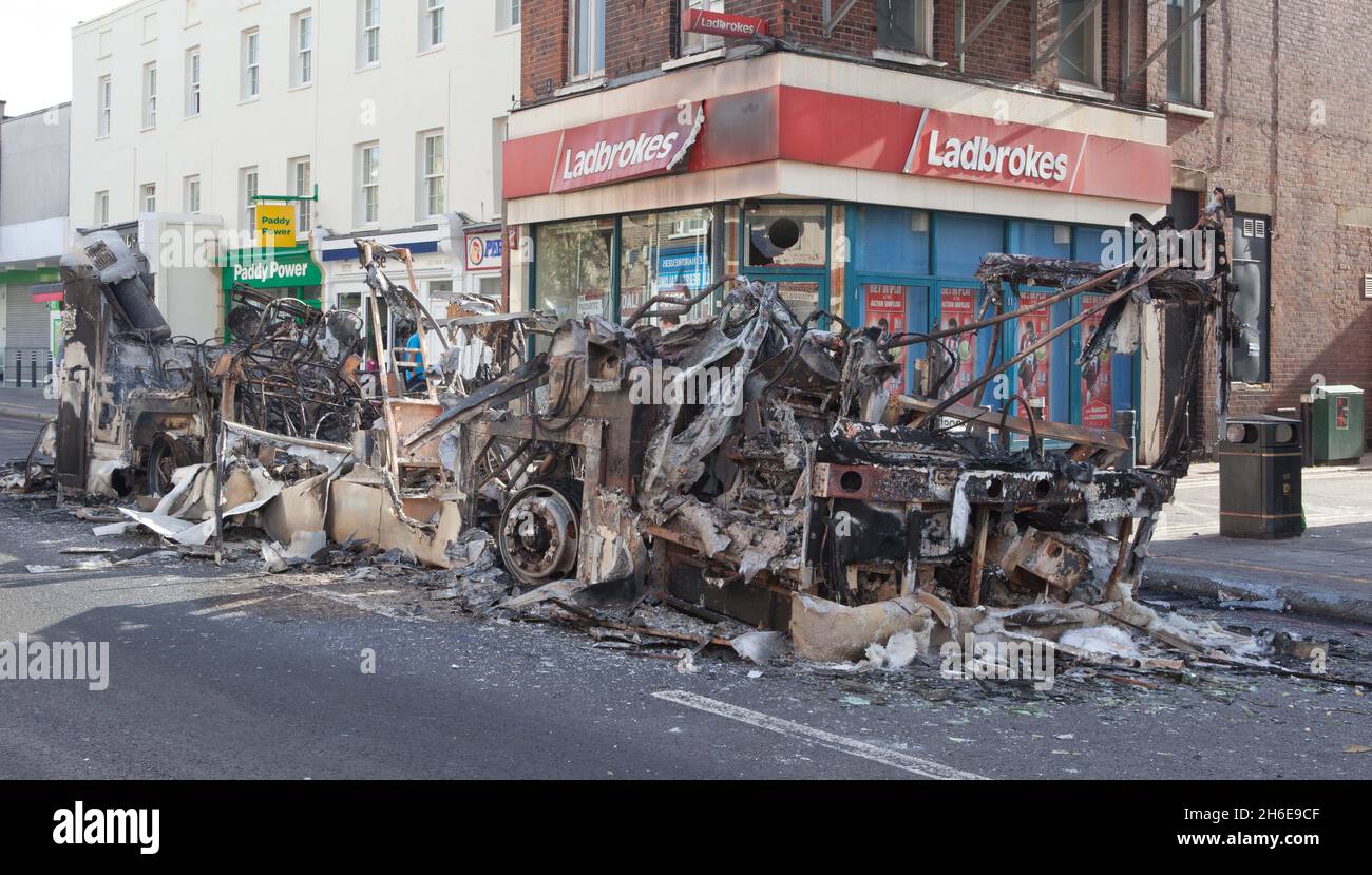 Burnt out london bus hi-res stock photography and images - Alamy