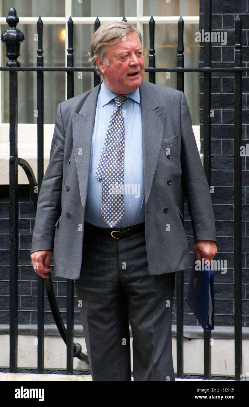 Justice Secretary Kenneth Clarke pictured in Downing Street today Stock ...