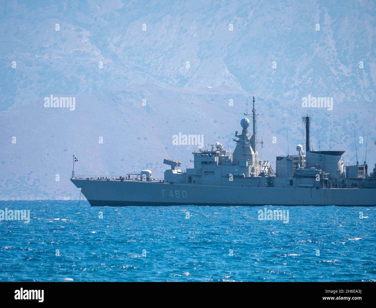 War ship of the hellenic navy Stock Photo - Alamy