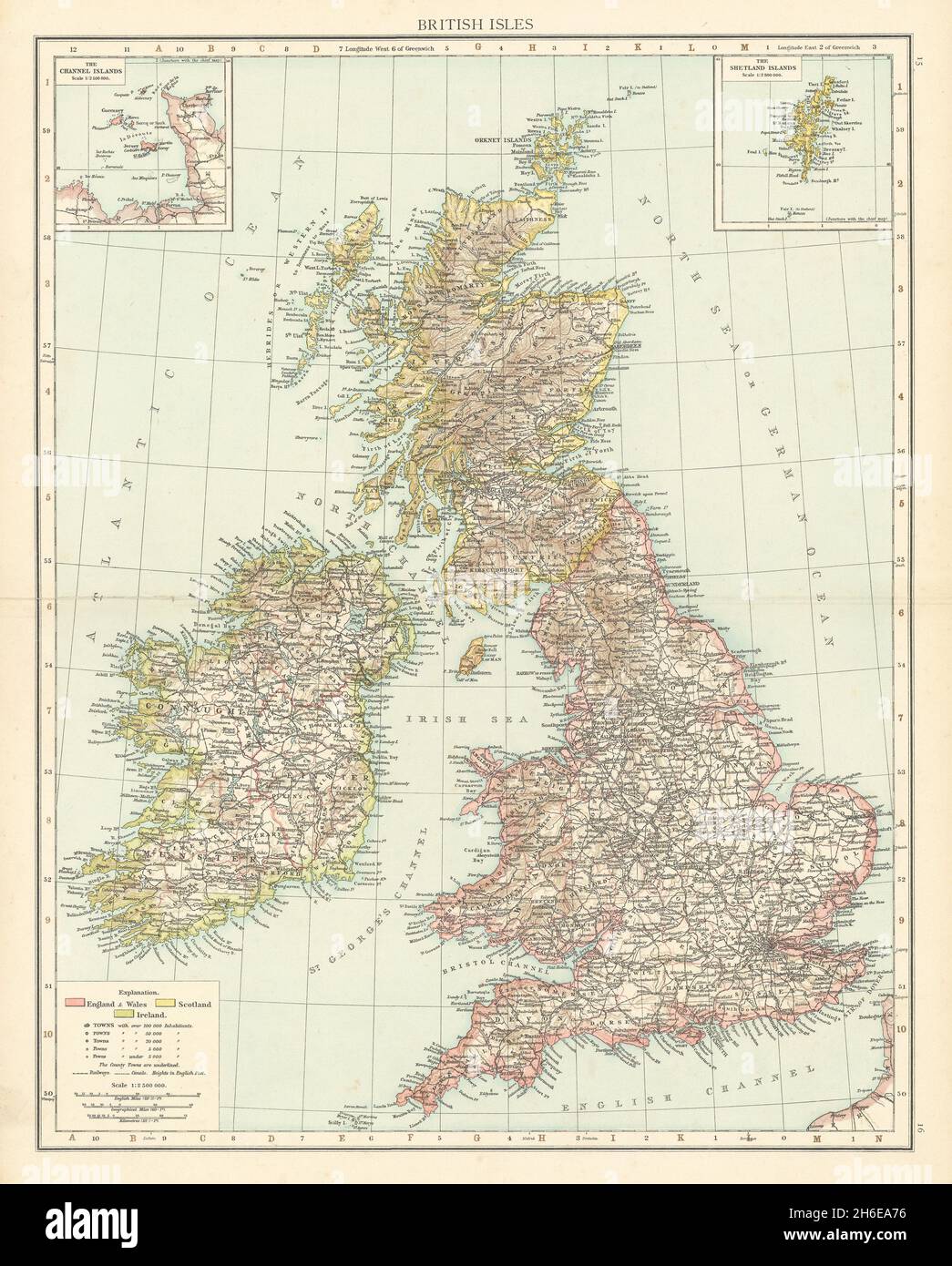 British Isles. England Ireland Scotland Wales. THE TIMES 1895 old ...