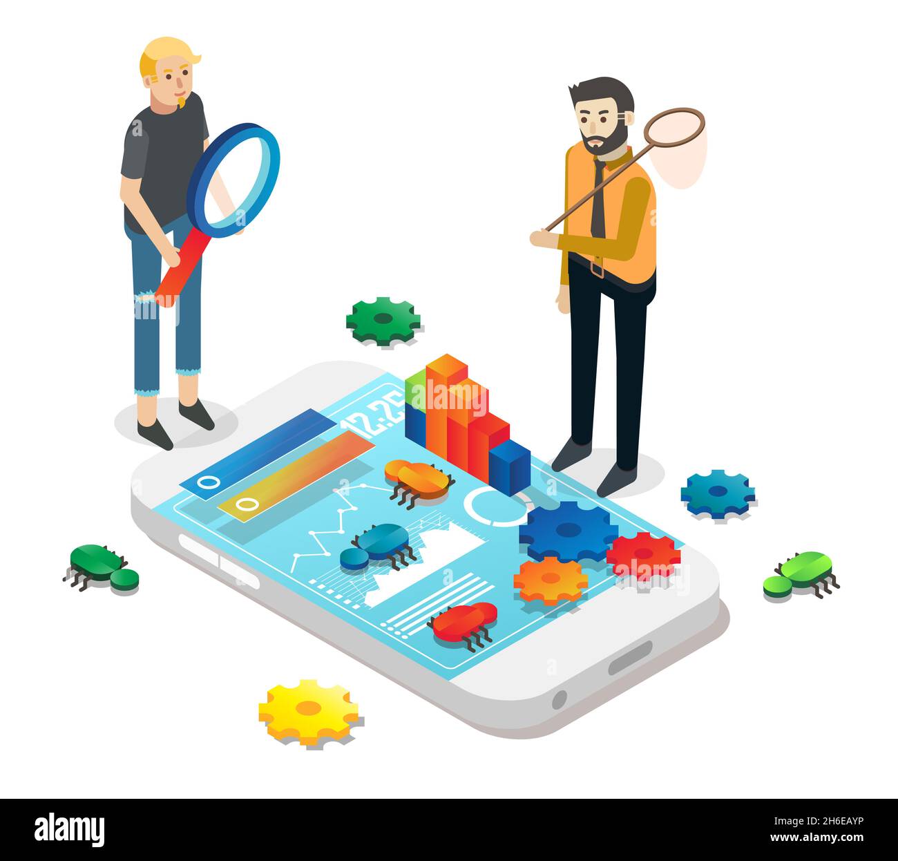 Screen bugs Stock Vector Images - Alamy