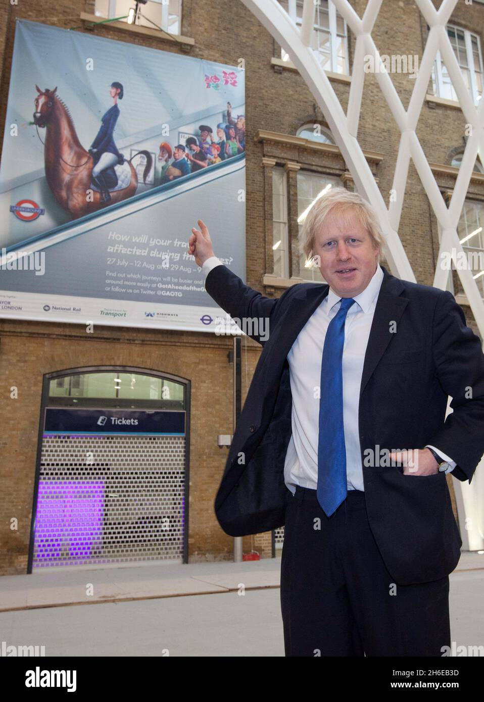 Boris Johnson Mayor of London pictured on the new concourse at King's ...