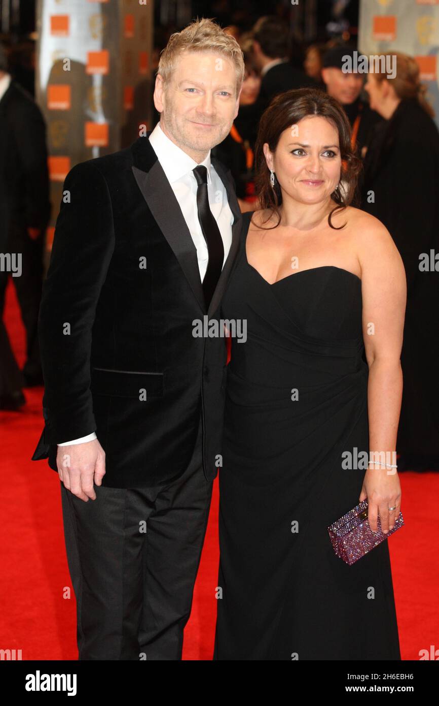 Kenneth Branagh and Lindsay Brunnock arrive at the Orange British ...