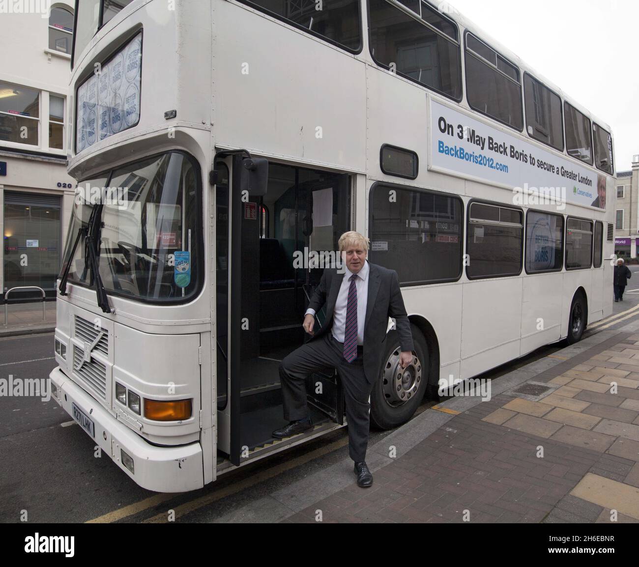 Mayor of London Boris Johnson unveils his Boris Campaign Bus in Central ...