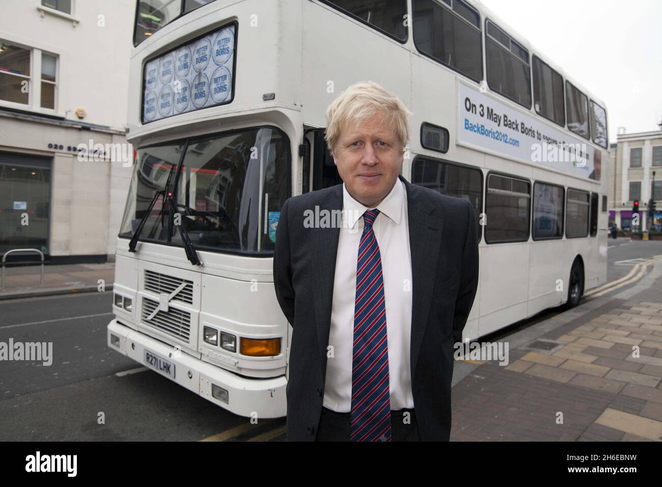 Mayor of London Boris Johnson unveils his Boris Campaign Bus in Central ...