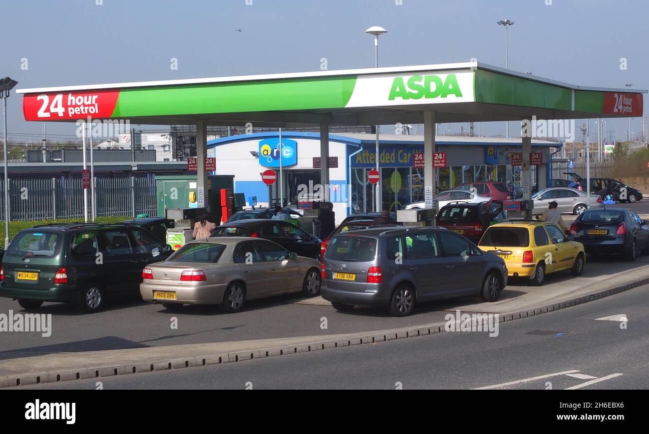 A closed petrol station on the Redbridge roundabout in East London this ...