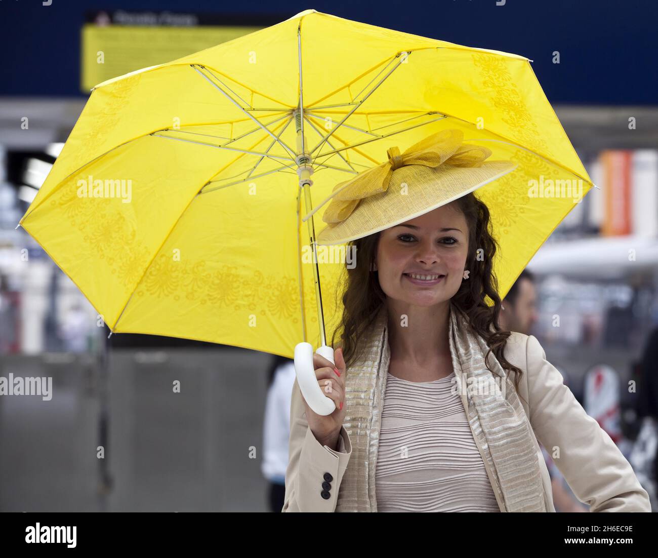Kelly Moore at London's Waterloo Station on her way to Ladies' Day at ...