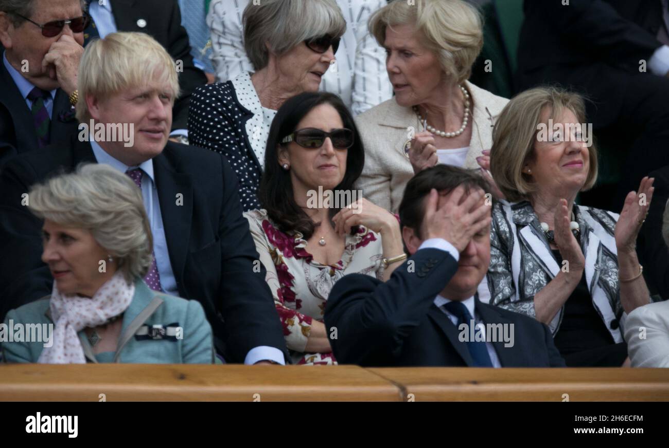 David Cameron and Boris Johnson with his wife are pictured at the Men's ...