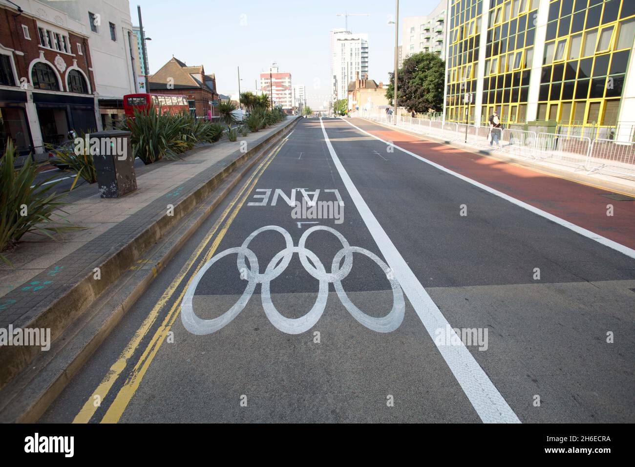Olympic lanes opened this morning in Stratford next to the Olympic ...
