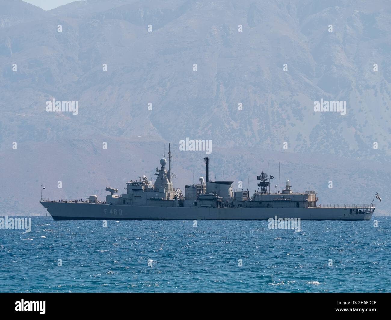 War ship of the hellenic navy Stock Photo - Alamy