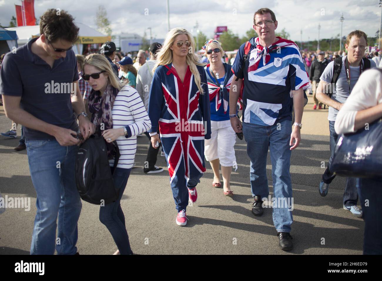 London 2012 Olympic Games - 05/08/12 UK sports fans pictured at the ...