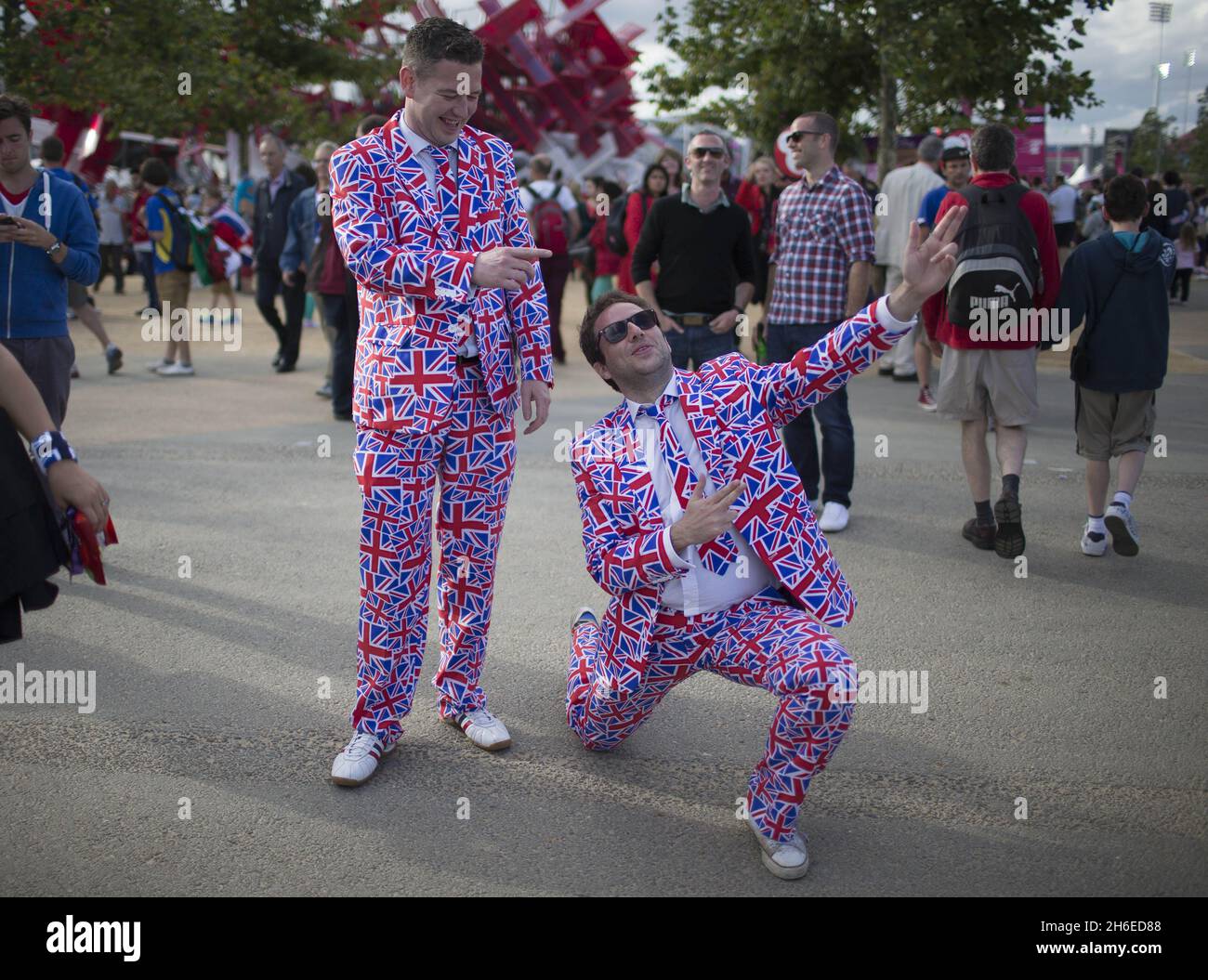 London 2012 Olympic Games - 05/08/12 UK sports fans pictured at the ...