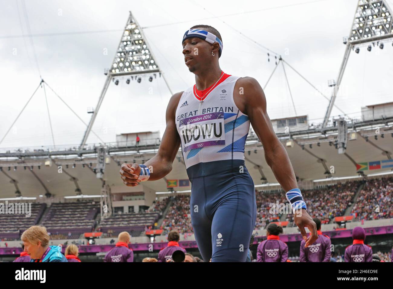 EDITORIAL USE ONLY GBs Phillips Idowu in the men's triple jump event at the Olympic stadium in ...