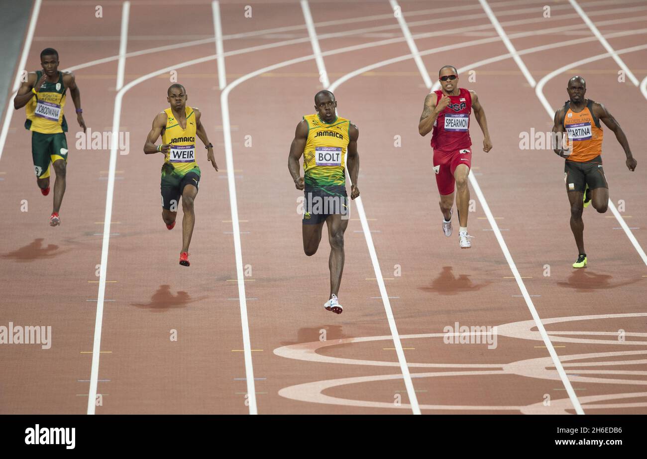 Usain Bolt wins the 200 meter final during the London 2012 Olympic ...