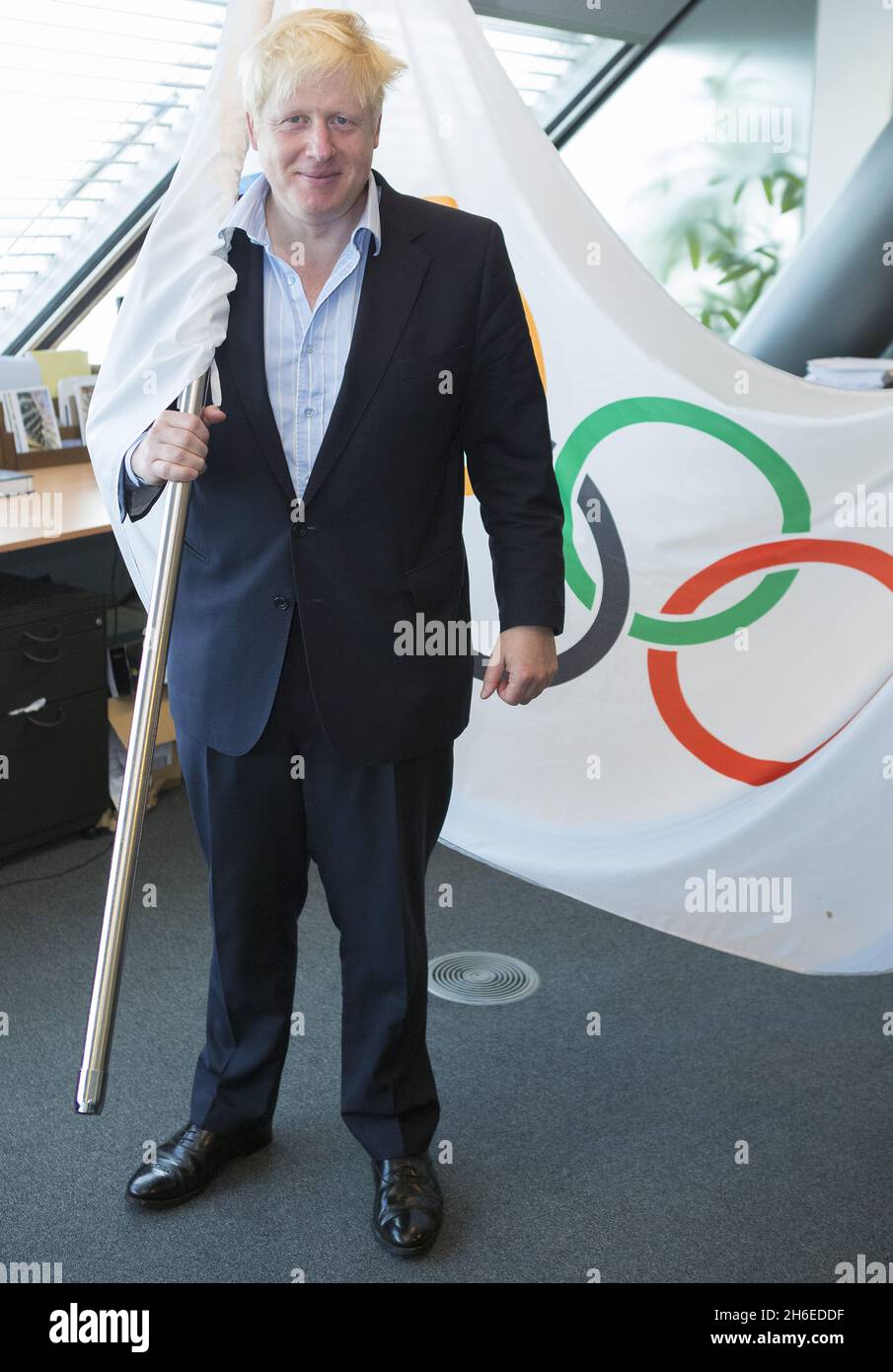 London Mayor Boris Johnson in his office at City hall for his interview ...