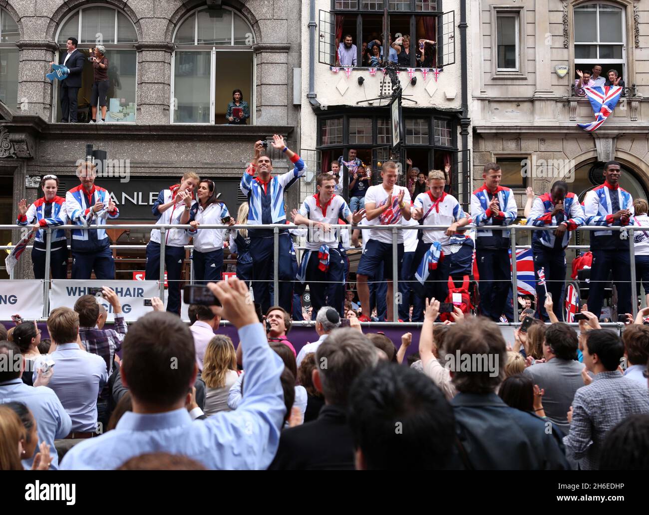 The GB Olympic and Paralympic parade down Fleet street in London Stock ...