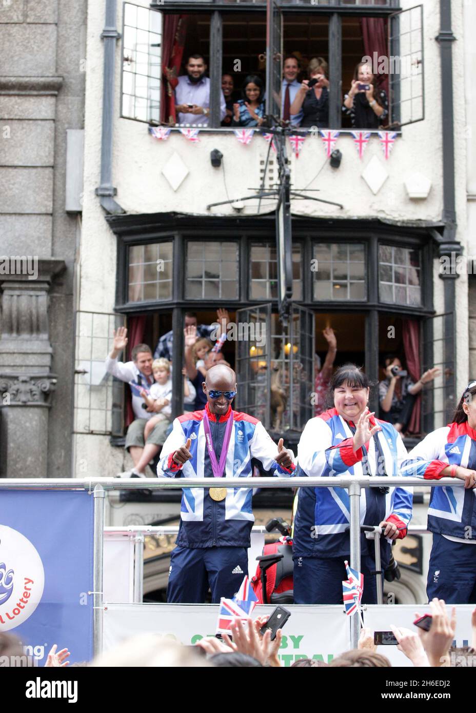 The GB Olympic and Paralympic parade passes down Fleet street in London ...