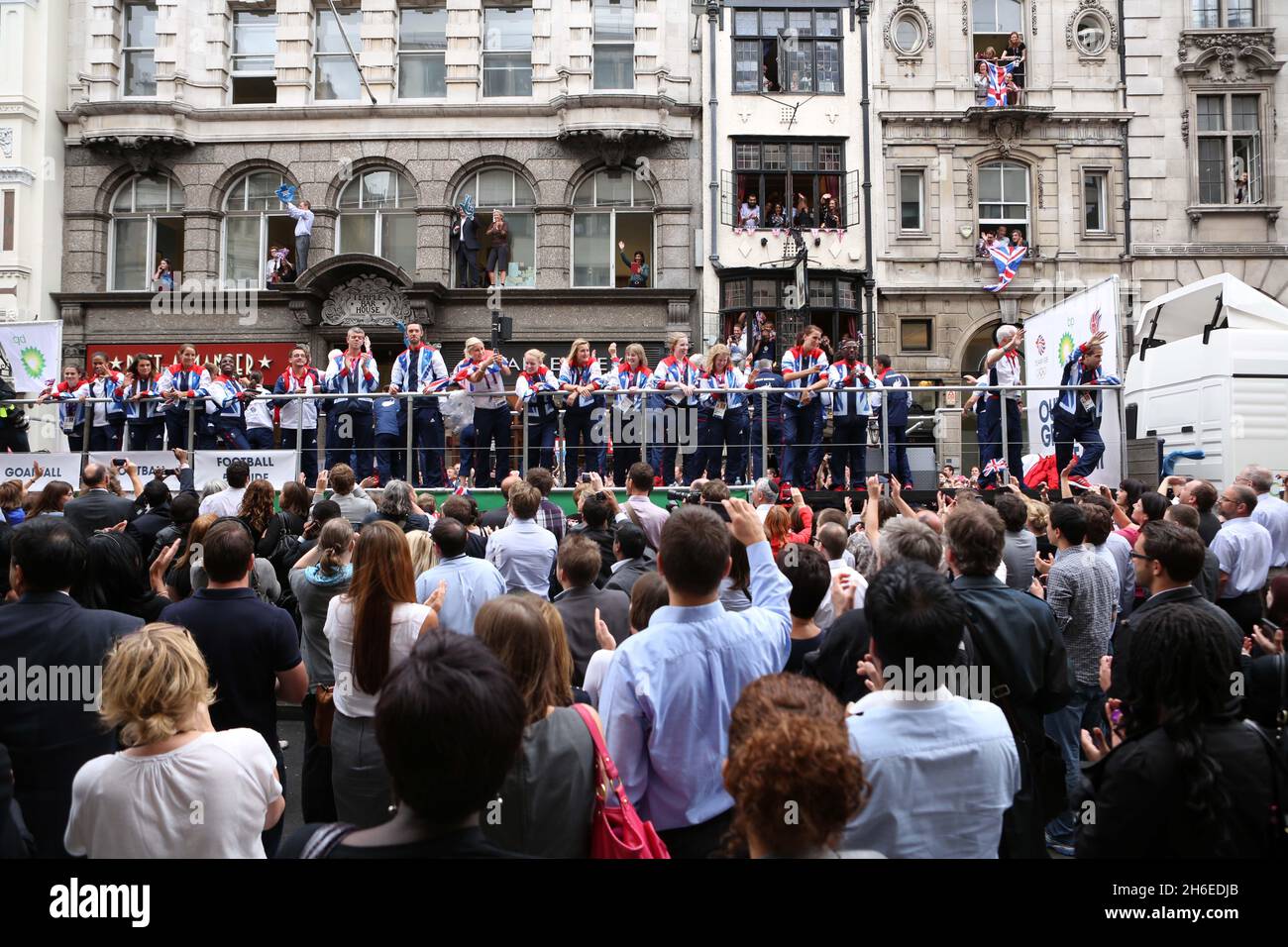 The GB Olympic and Paralympic parade down Fleet street in London Stock ...