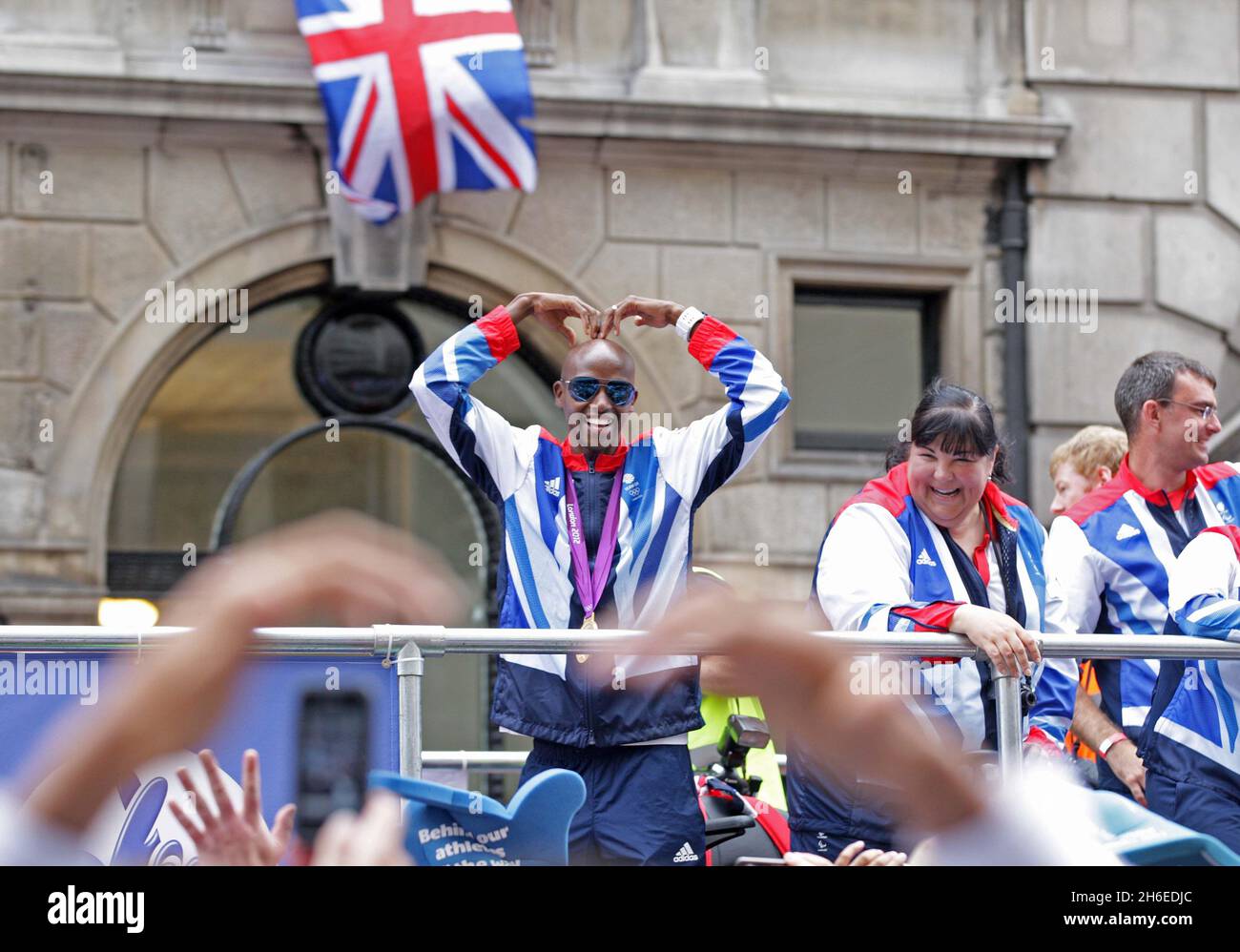 Mo Farah at the GB Olympic and Paralympic parade through central London ...