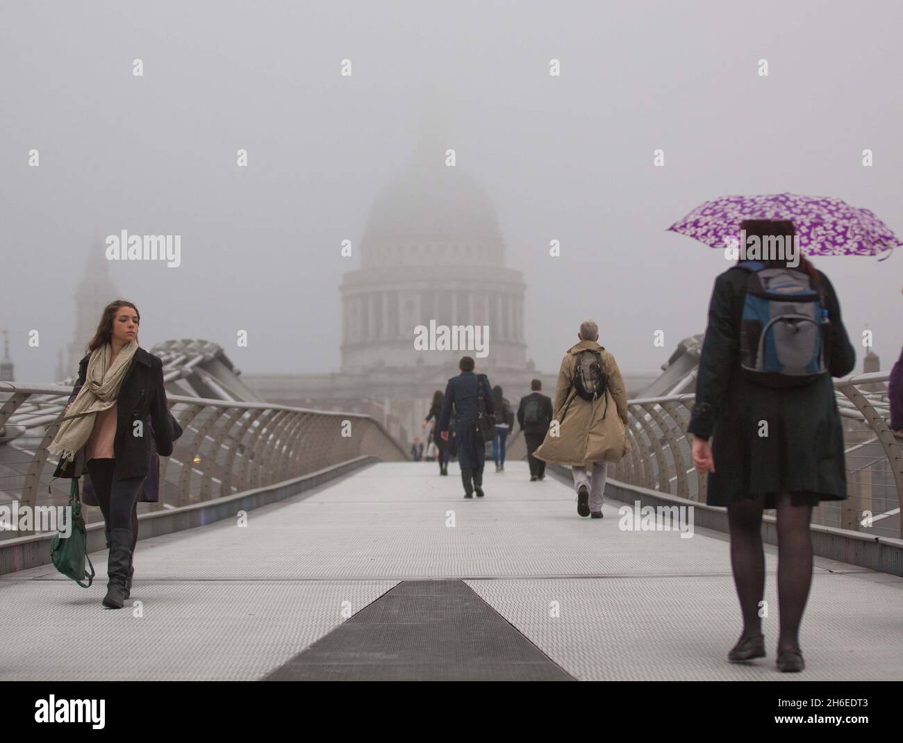 Fog covered landmarks across London this morning including the Shard ...