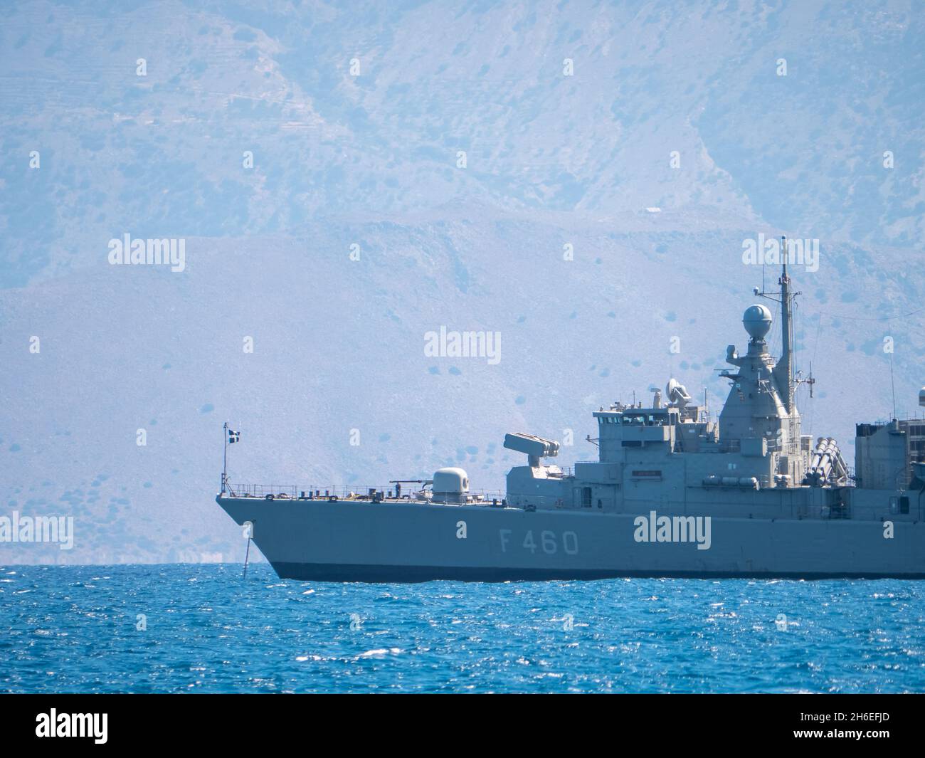 War ship of the hellenic navy Stock Photo - Alamy