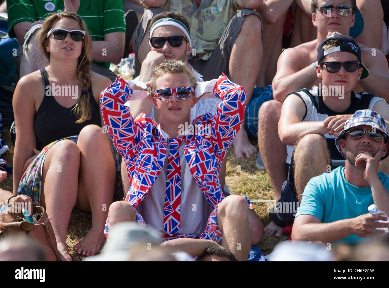 Fans on Murray Mound during the Wimbledon tennis final. Great Britain's ...