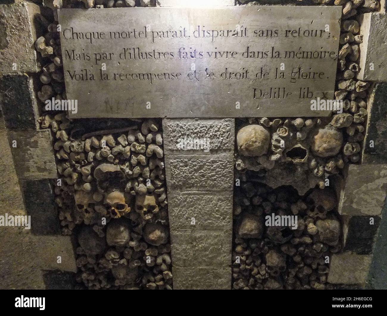 General view of the Catacombs under the city of Paris Stock Photo - Alamy