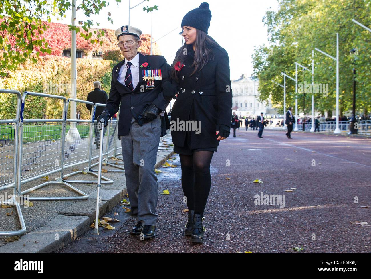 War Veterans took part in a Remembrance Sunday parade by the Cenotaph ...