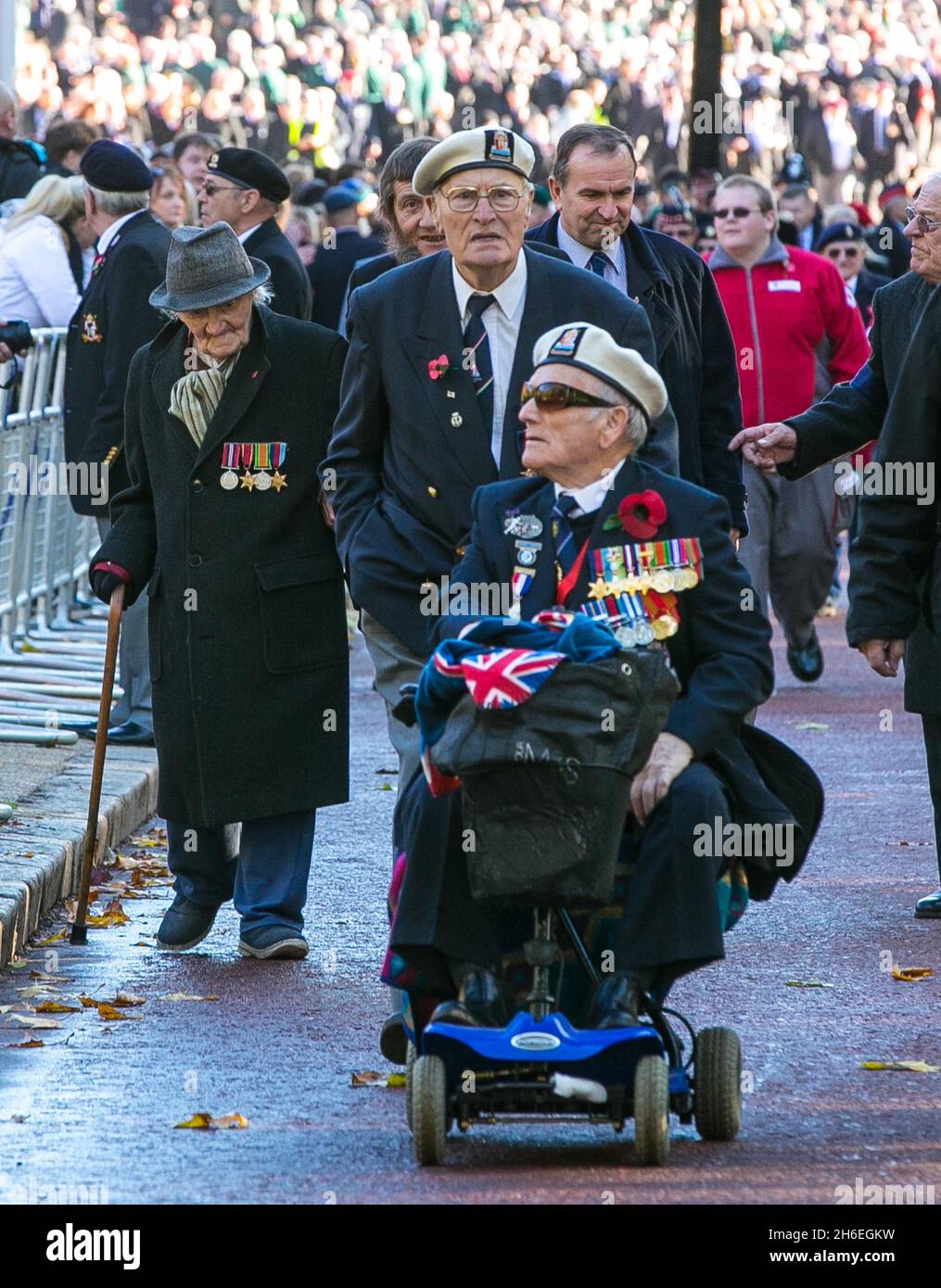 War Veterans took part in a Remembrance Sunday parade by the Cenotaph ...