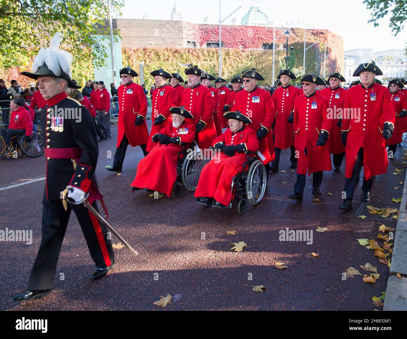 War Veterans took part in a Remembrance Sunday parade by the Cenotaph ...