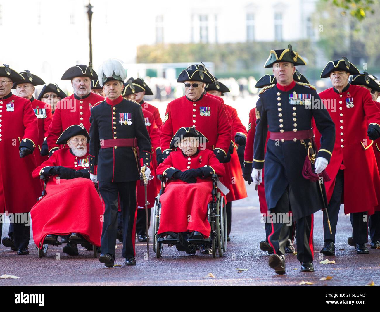 War Veterans took part in a Remembrance Sunday parade by the Cenotaph ...