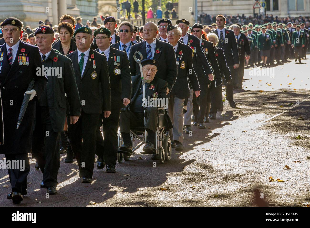 War Veterans took part in a Remembrance Sunday parade by the Cenotaph ...