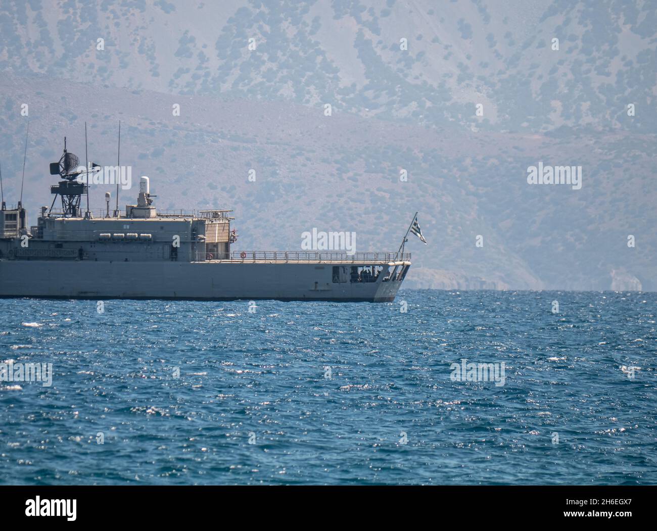 War ship of the hellenic navy Stock Photo - Alamy