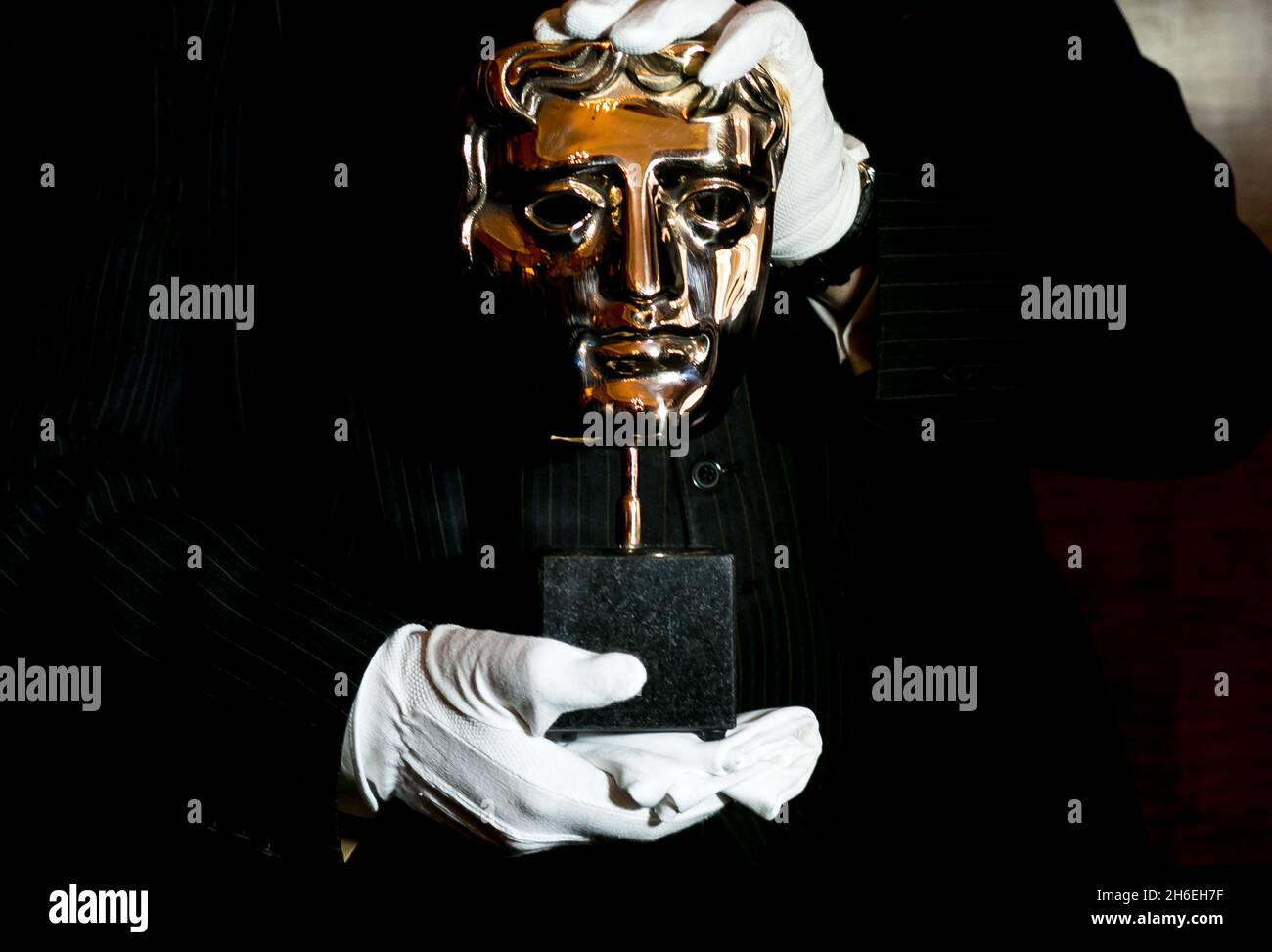 The iconic BAFTA masks are polished by official polisher Sean Davoren ...