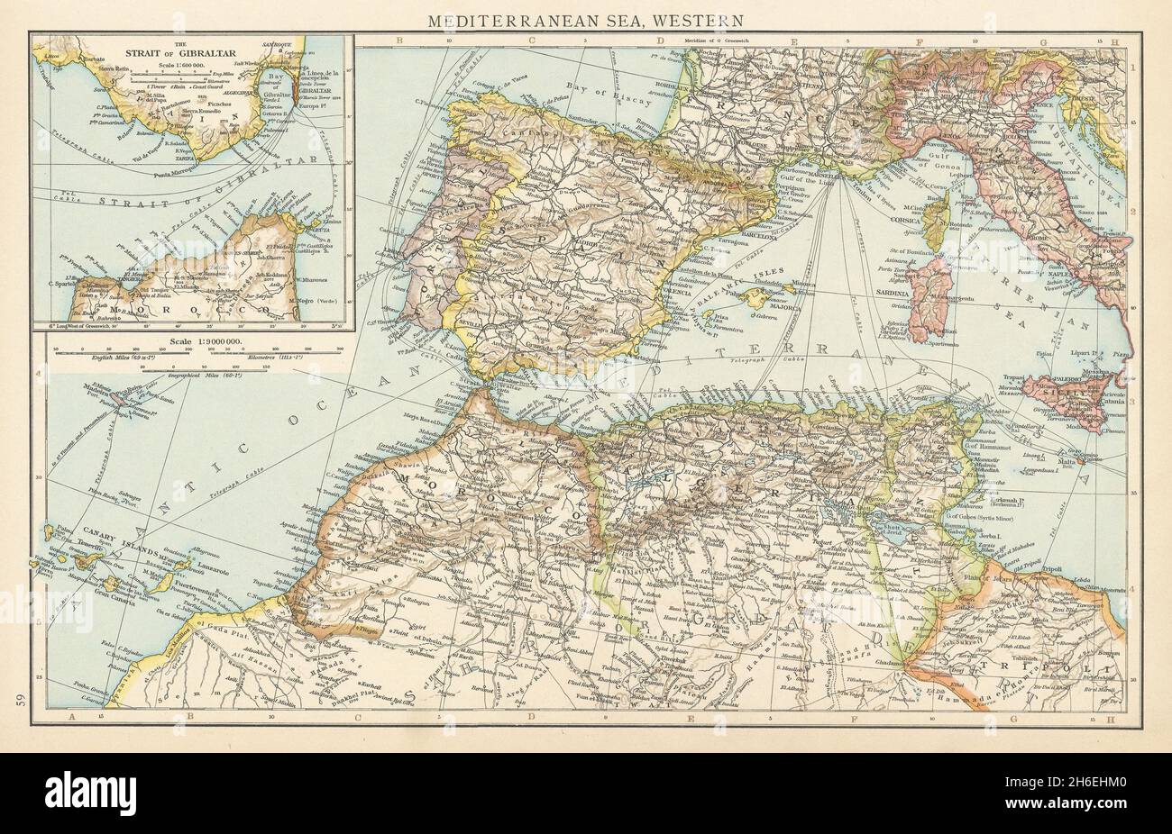 Mediterranean sea map hi-res stock photography and images - Alamy